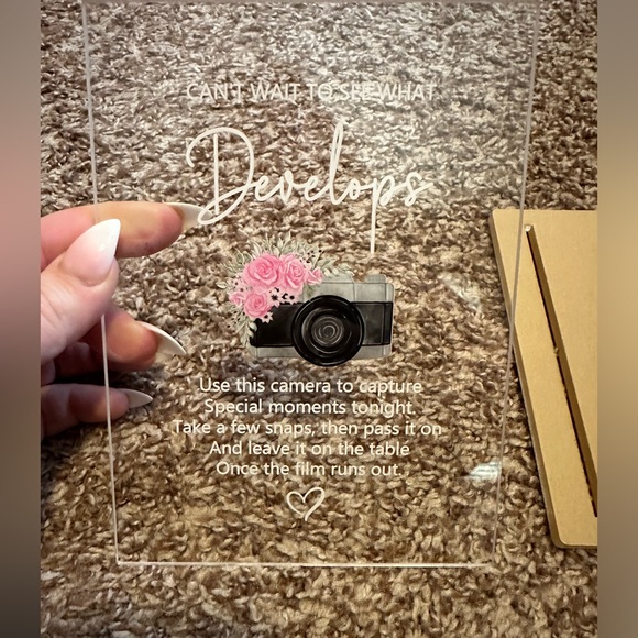Party Supplies | New Acrylic Disposable Camera Event Photo Sign With ...